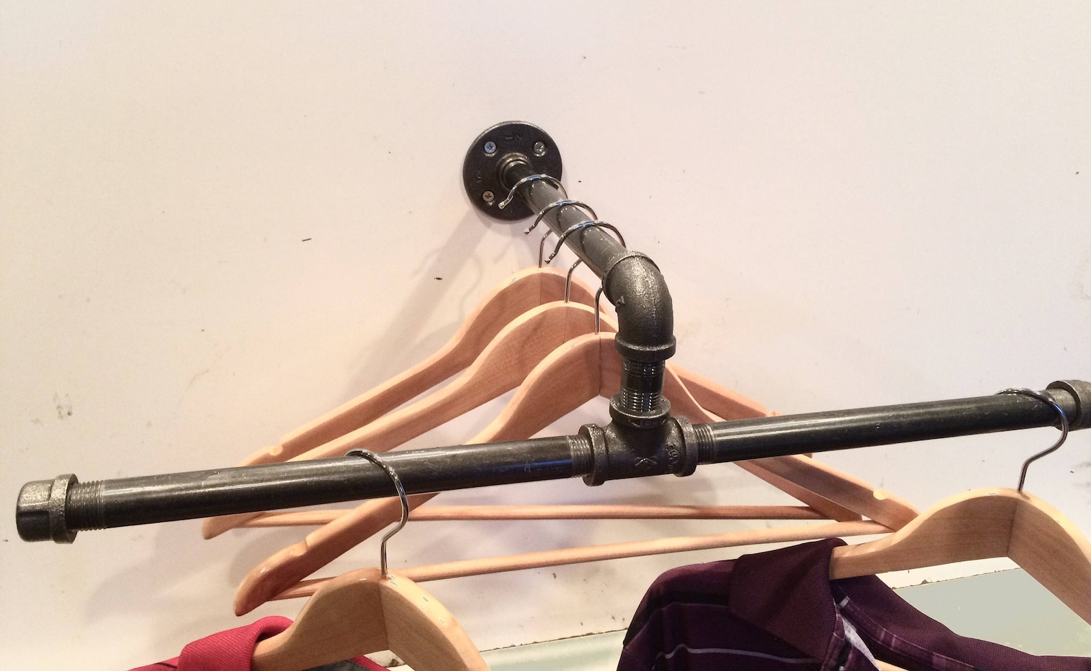 20" Urban Industrial Pipe Wall Rack -- Clothing Rack, Closet ...