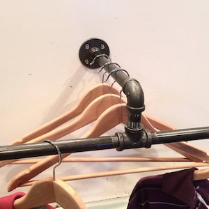 24 Urban Industrial Pipe Wall Rack Clothing Rack, Closet Organization ...