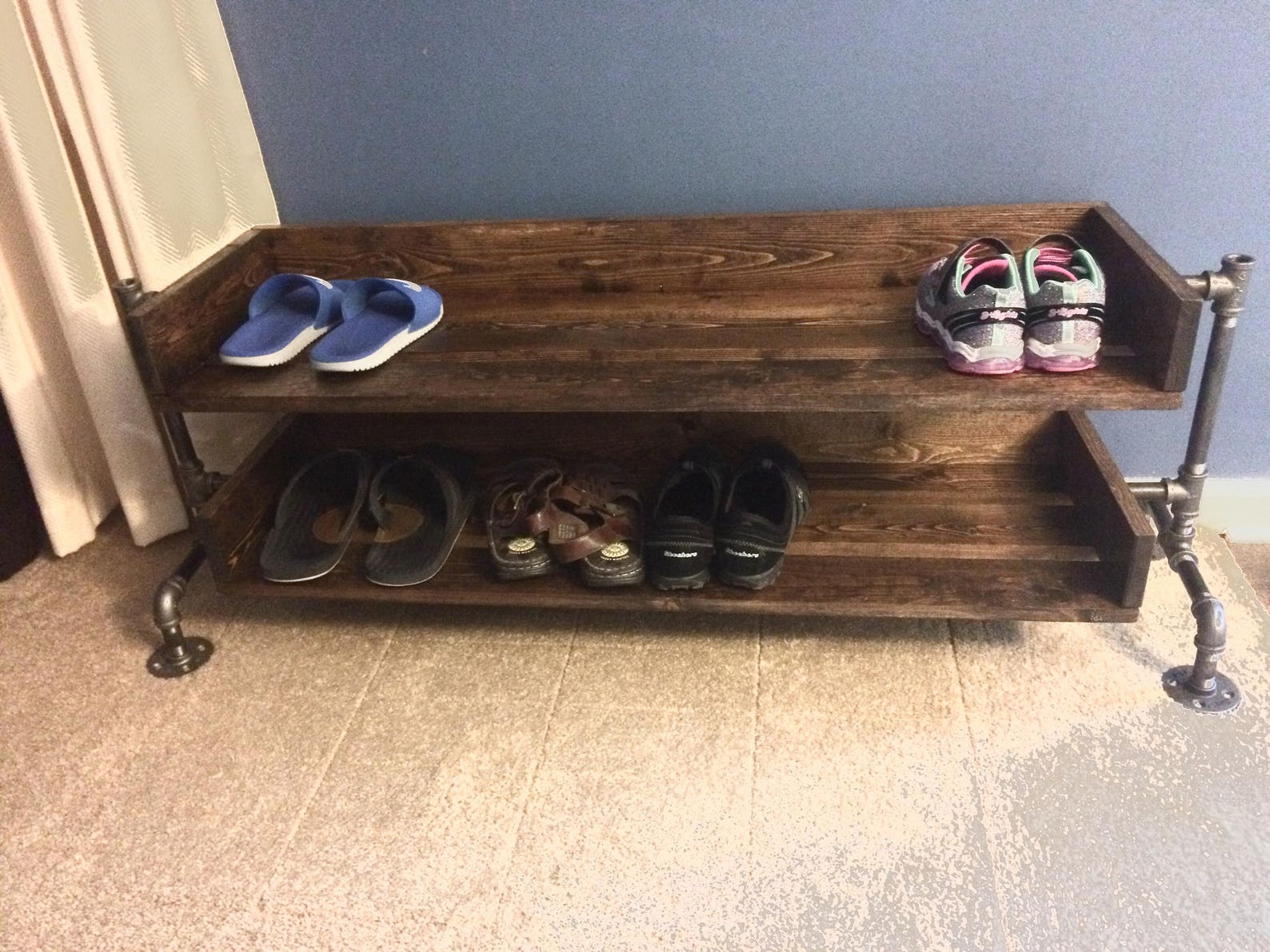 Industrial Shoe Rack, Shoe Storage, Shoe Rack, Entryway Shoe Organizer ...