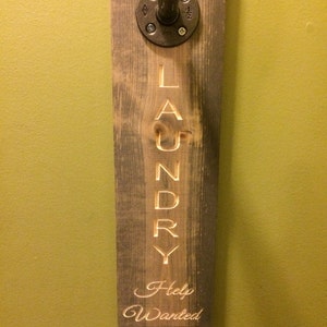Laundry Room Sign Clothing Rack Organization Hooks - Etsy
