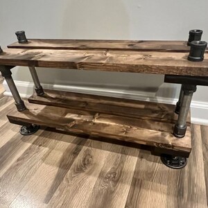 8" Depth Galvanized and Black Pipe Industrial Shoe Rack, Shoe Storage ...