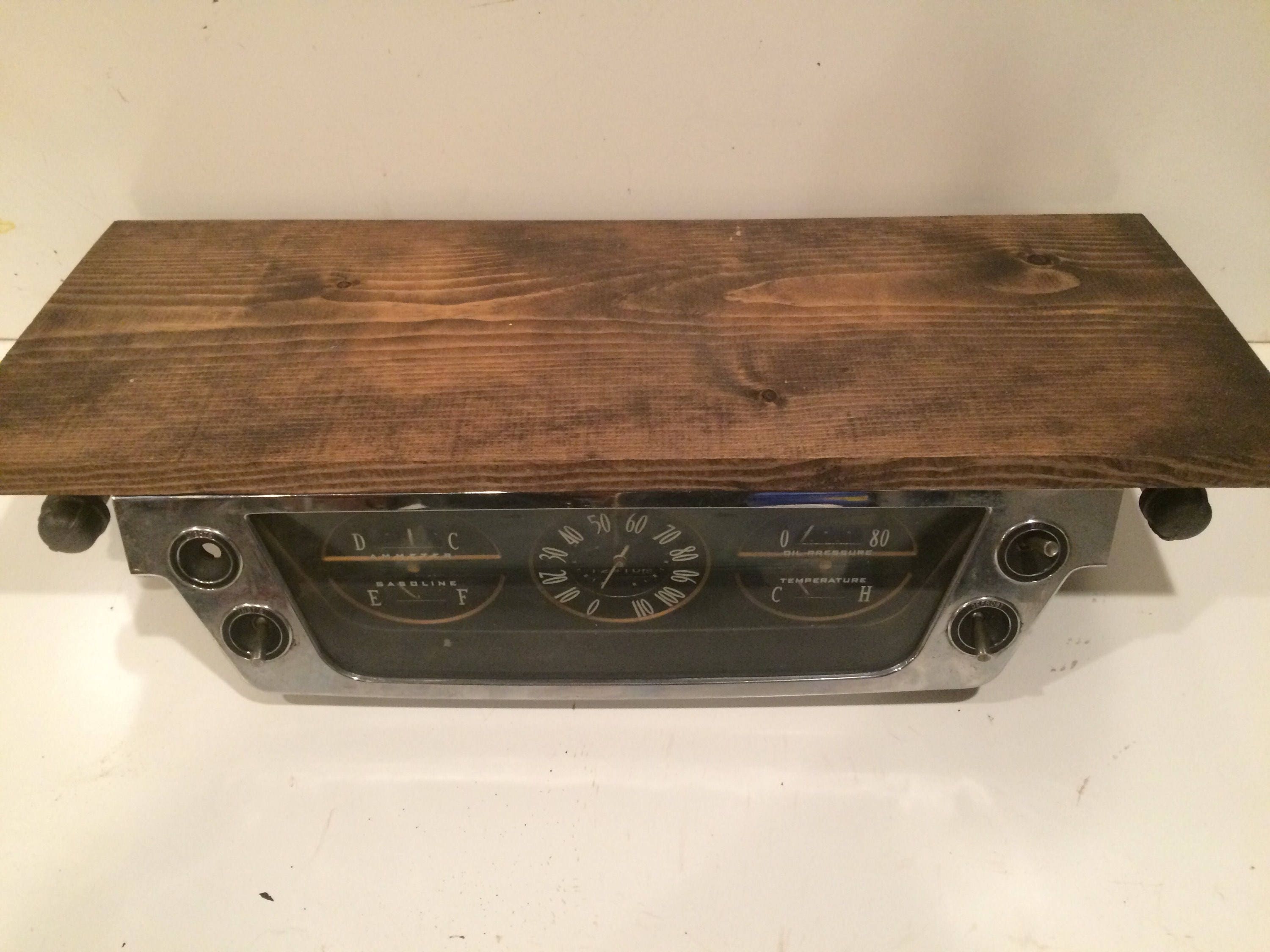 Vintage Car Dash made into 24 Industrial Pipe shelf 1X10 WOOD (Pick ...