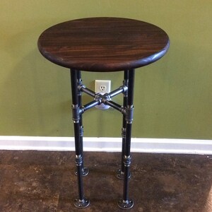 Urban Industrial 18" or 24" Round Pipe Table (PICK YOUR STAIN) - Etsy