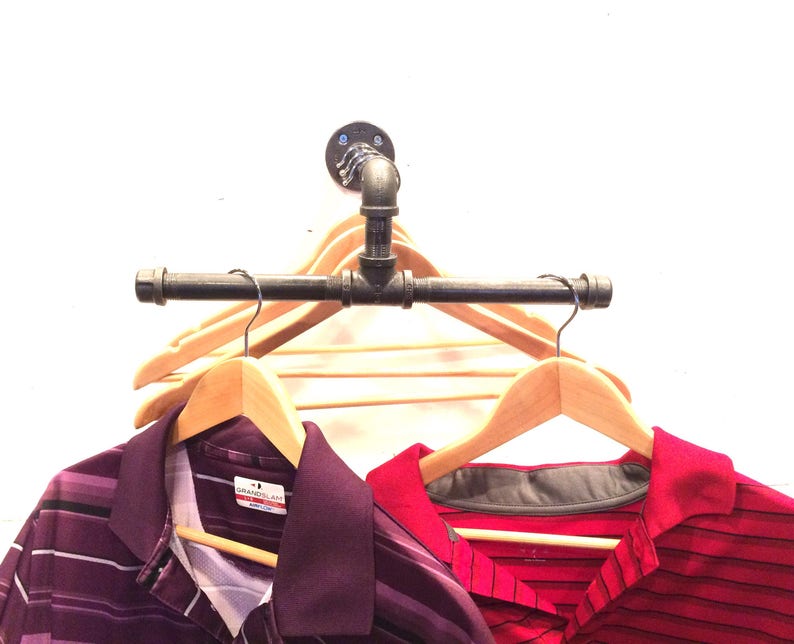 12 Urban Industrial Pipe Wall Rack Clothing Rack - Etsy