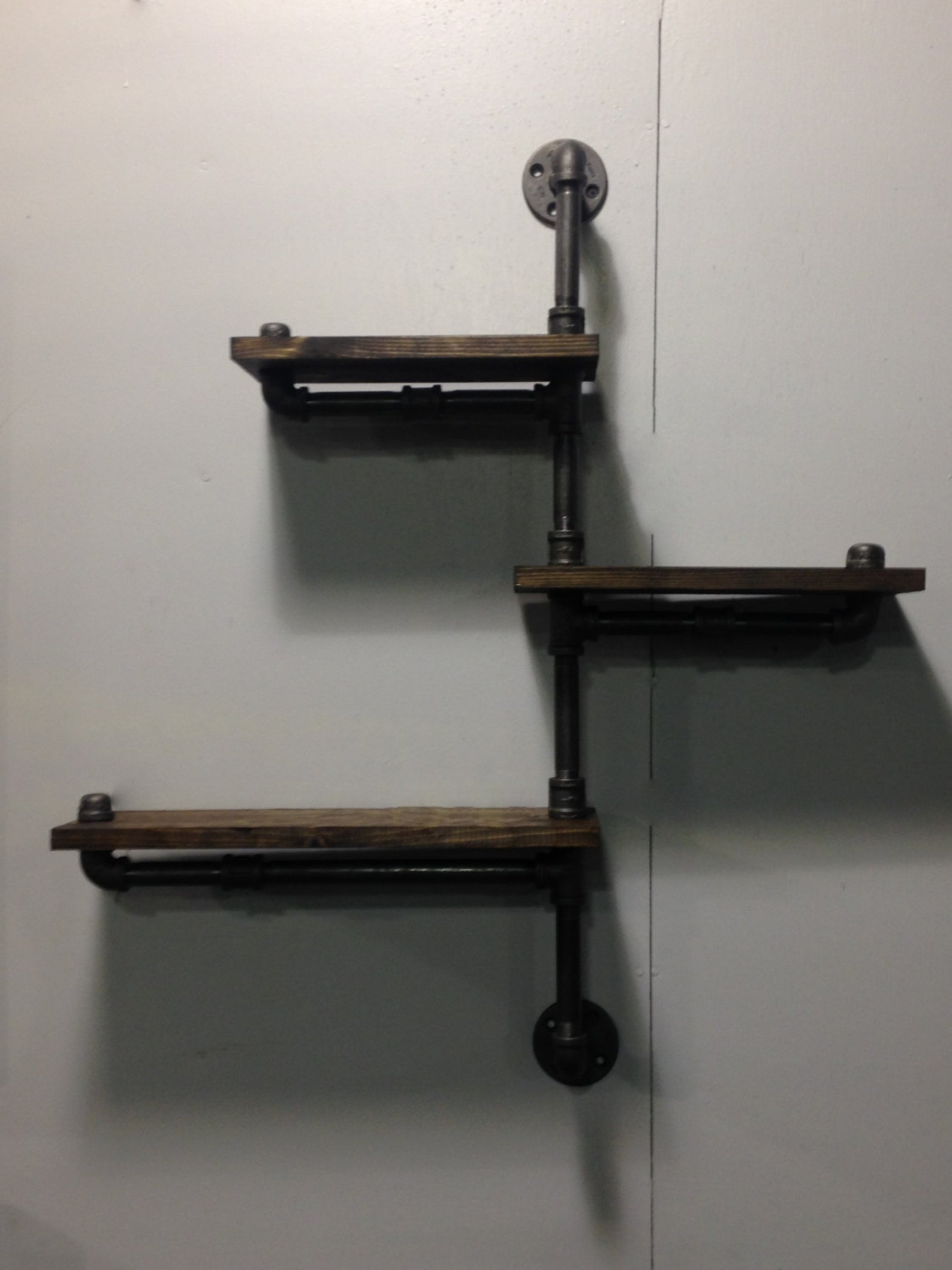 Industrial Rustic Urban Pipe Wall 3 Tiers Wooden Shelves pick - Etsy