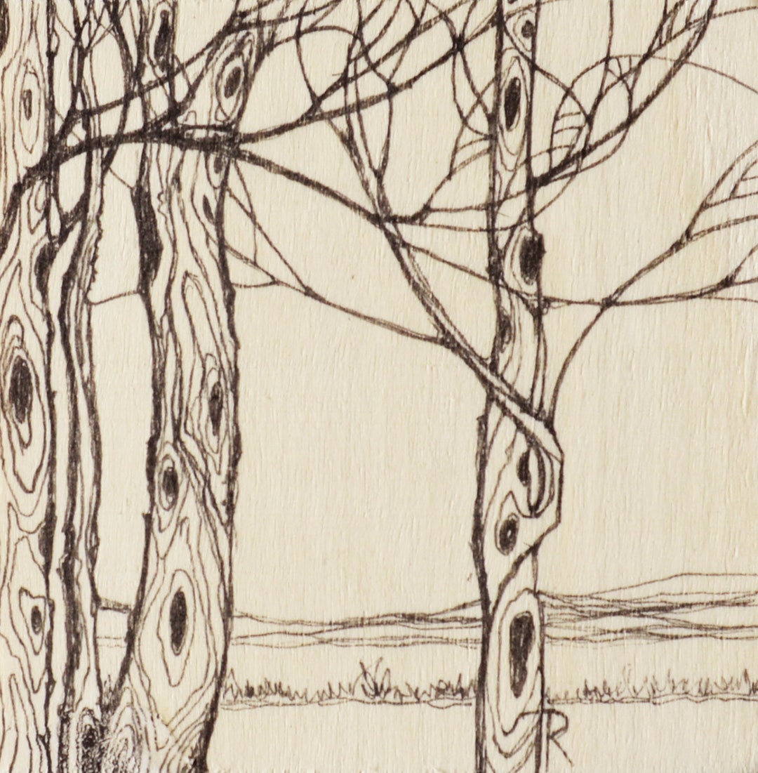 Original Drawing, by Tatjana Ruzin, Wood Wall Art,handmade, Living Room ...