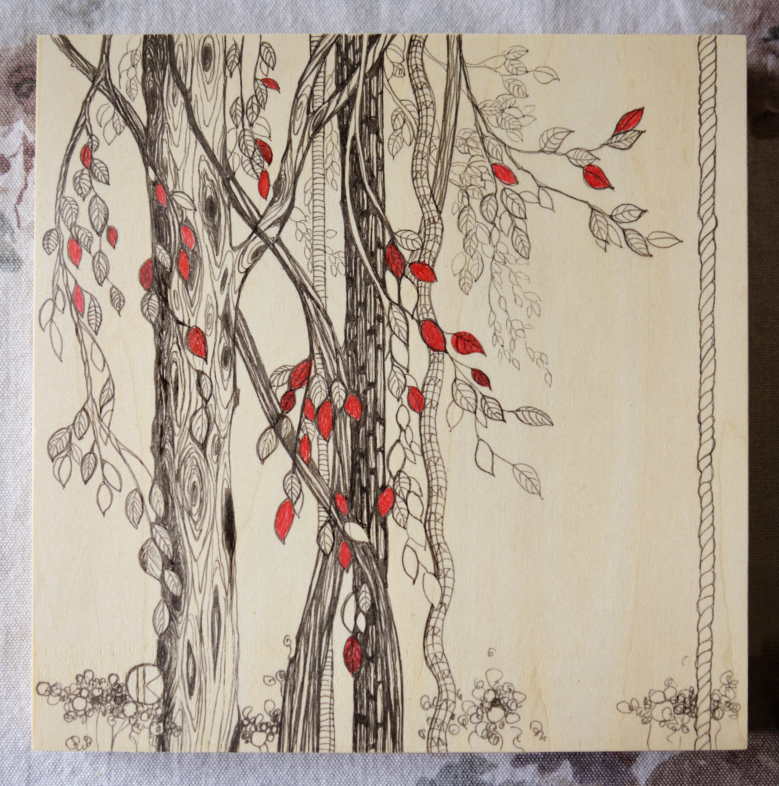 Handmade, Original Drawing, by Tatjana Ruzin, Pen and Ink, Wood Panel ...