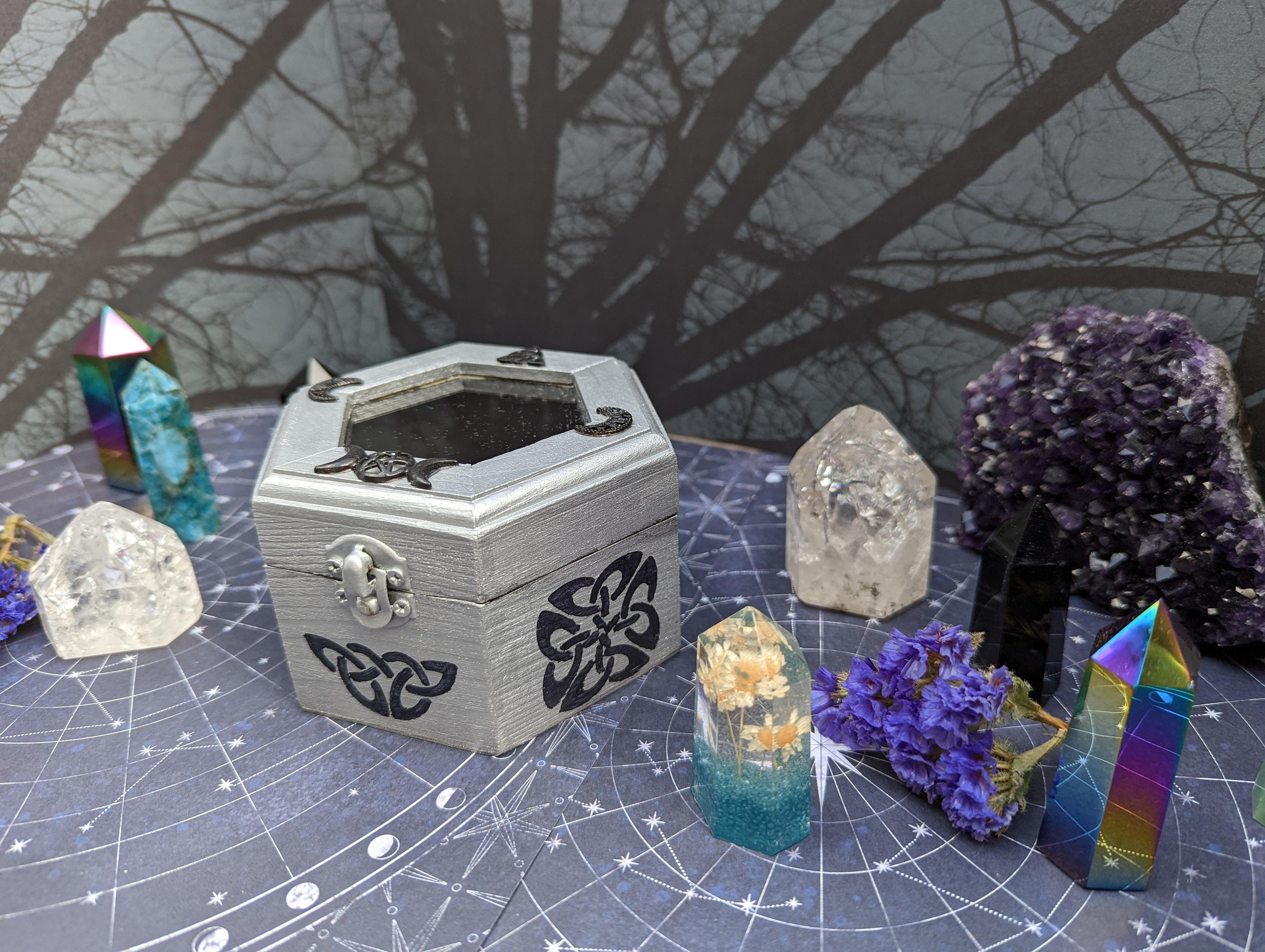 Triple Moon Goddess/wiccan Jewelry Trinket Box - Etsy