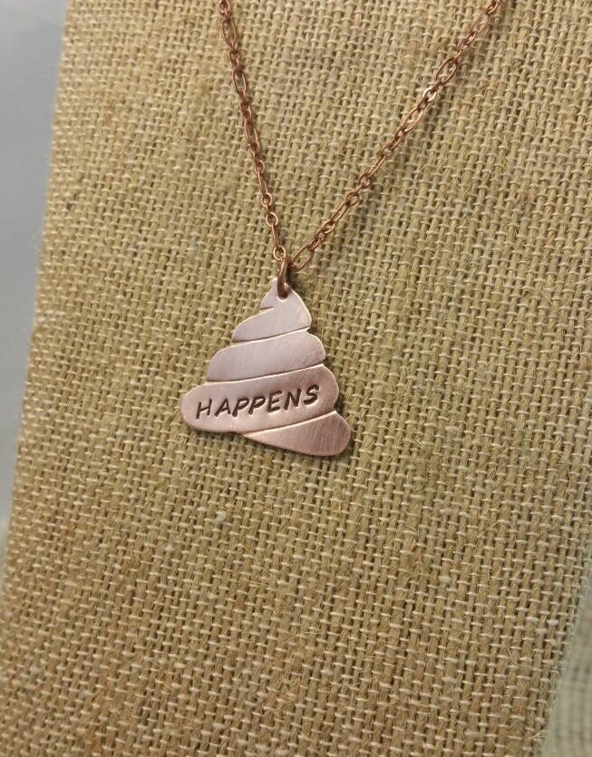 Funny Jewelry Poop Emoji Poop Necklace Copper Jewelry - Etsy