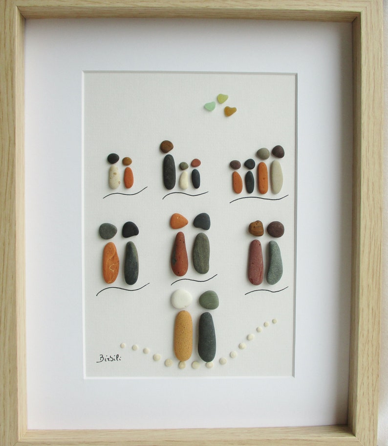 Pebble Art. Example of a Custom Family Portrait That I Can - Etsy
