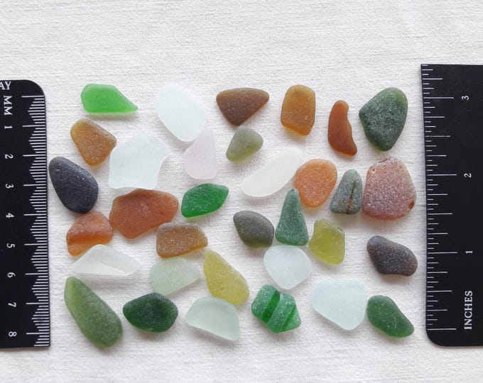 Real Sea Glass of Different Sizes and Thicknesses, Polished Glasses ...