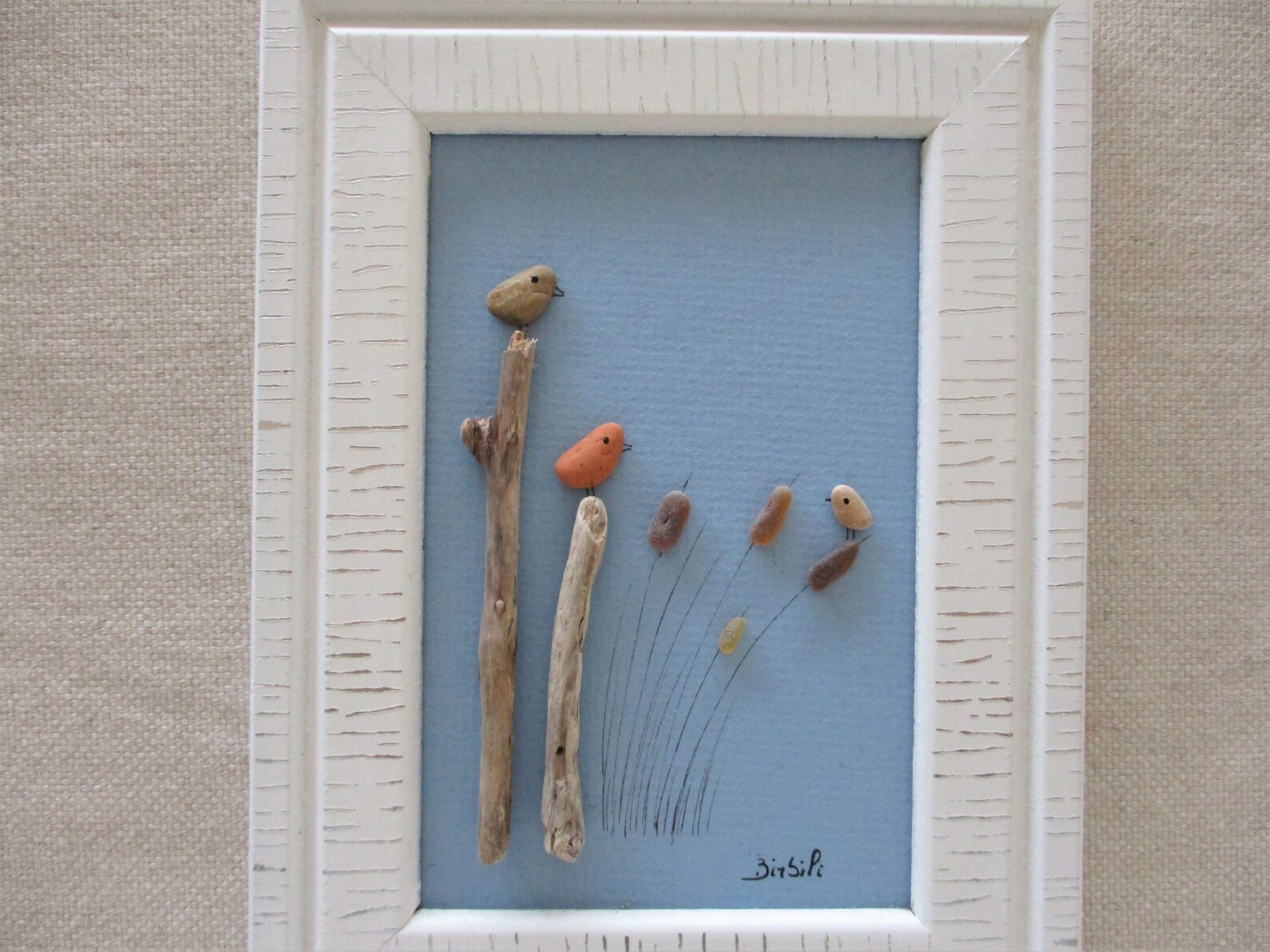 Birds in the Reeds Poetic Decoration Pebble Art Family of - Etsy UK