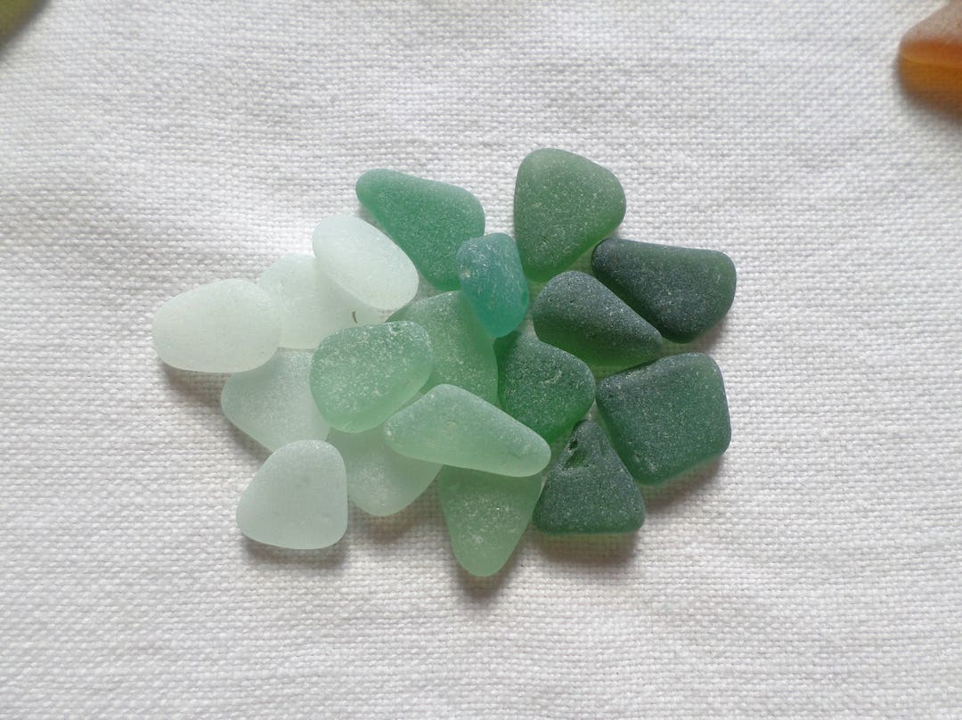 Genuine Teal Sea Glass, Selected in a Teal Shades, Assortment of 18 ...