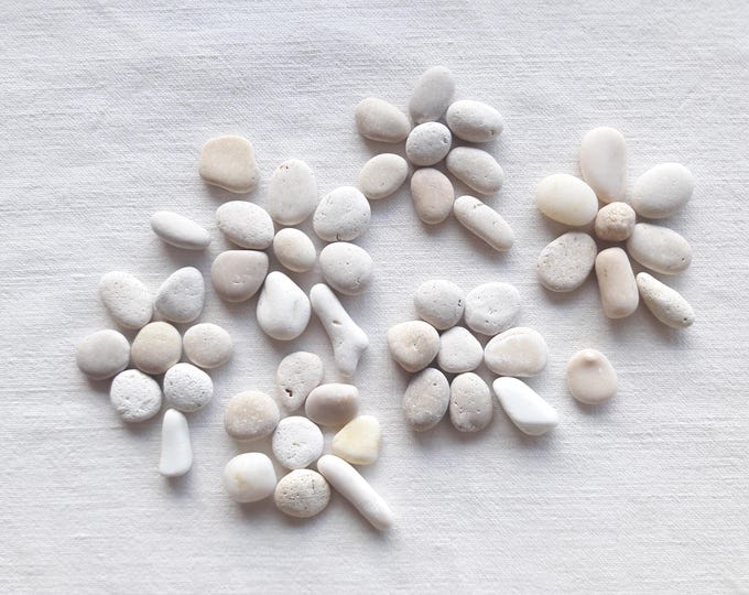 Small Pebble, Mini White Pebble, Supply for Mosaic or Pebble Art, 50pcs ...