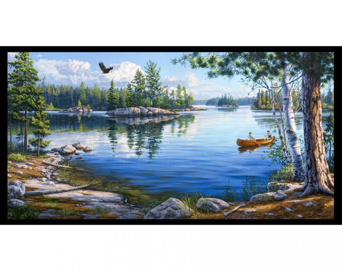 Black Blue Waters 24 Panel by Darrell Bush From Elizabeth Studios 8911 ...