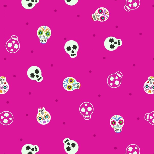 Pink Skeleton Fabric - Etsy