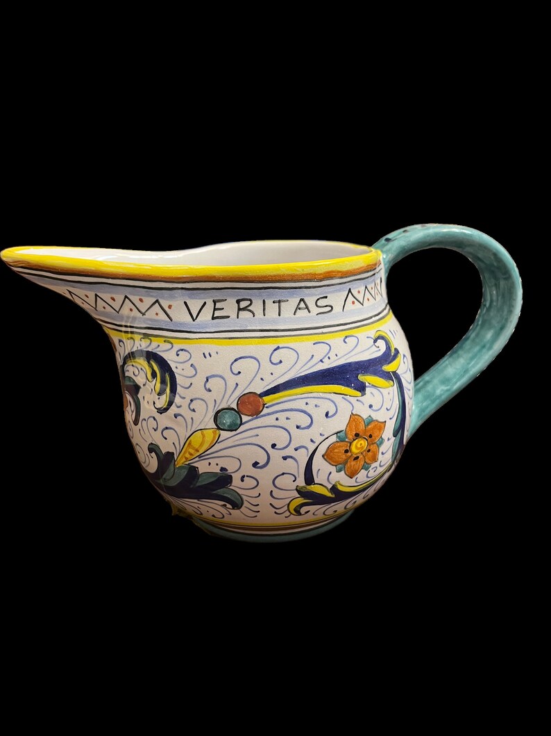 Italian Deruta Raffaellesco Small Wine Jug Pitcher - Etsy
