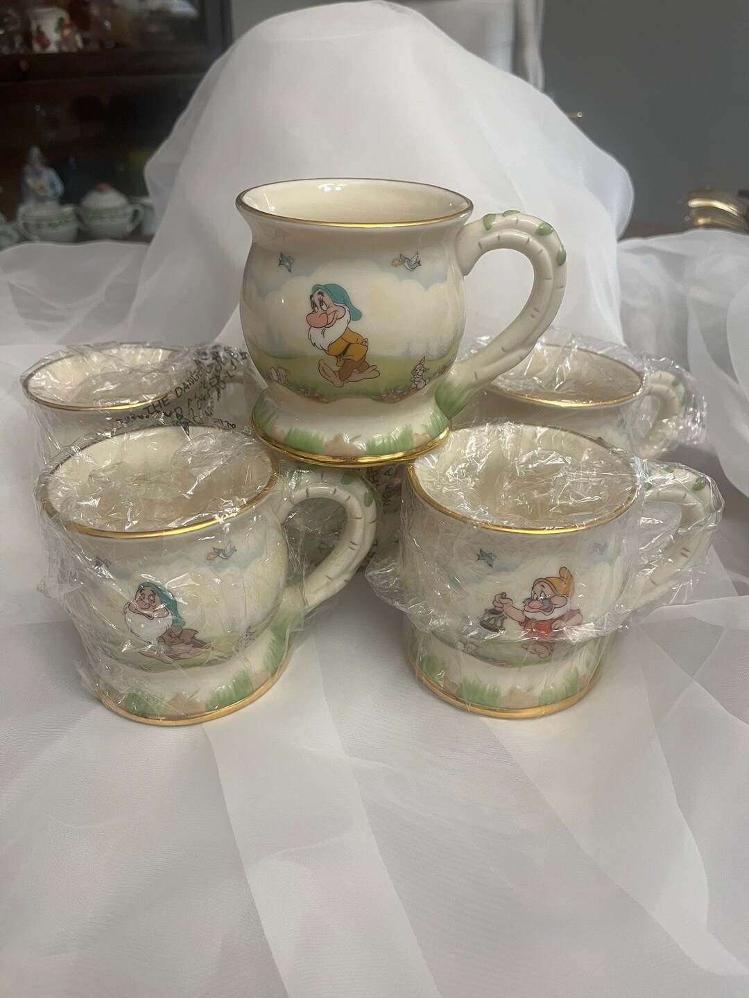 Lenox Disney Snow White & Seven Dwarfs Collection Porcelain Mugs / ONLY ...