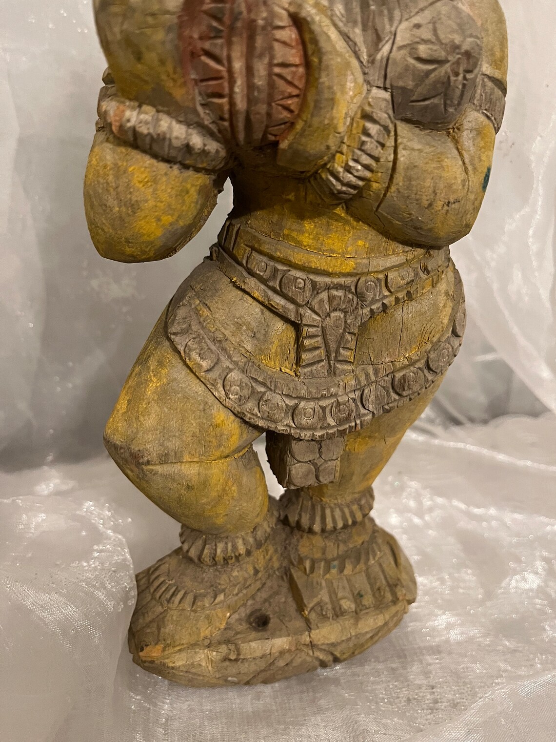 Hand Carved Rustic Tribal Ganga Devi River Goddess Statue Hindu Temple ...