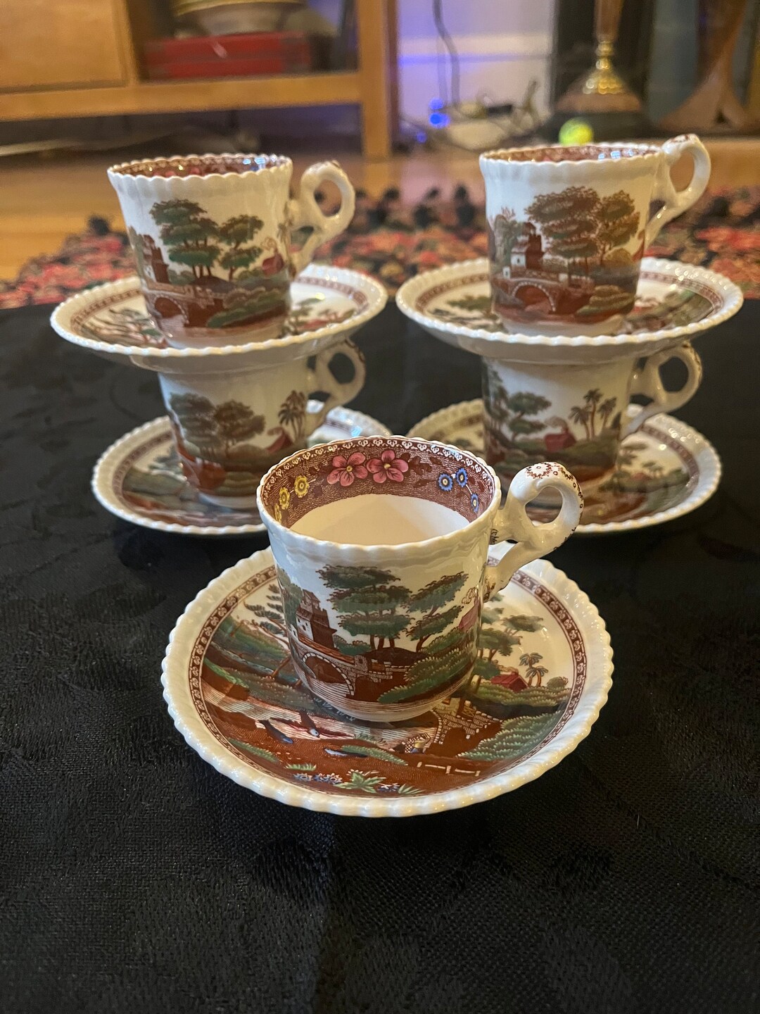 Copeland Spode Delft Tower Pattern Demitasse Cup & Saucer / 5 SETS AVAILABLE - Each Set Sold ...