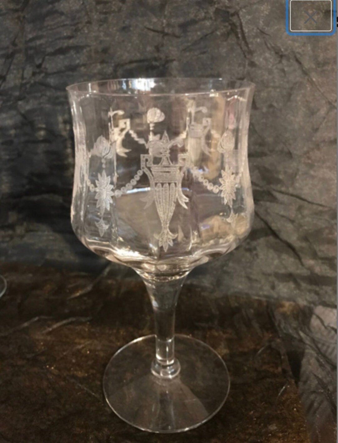 Antique Morgantown Clear Etched Crystal Glass Panel Optic "richmond ...