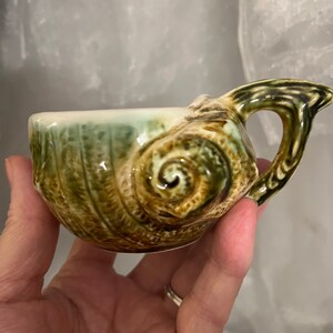 1950s French Majolica Seashells Tea Set / 4 Cups and Saucers; Tea Pot ...