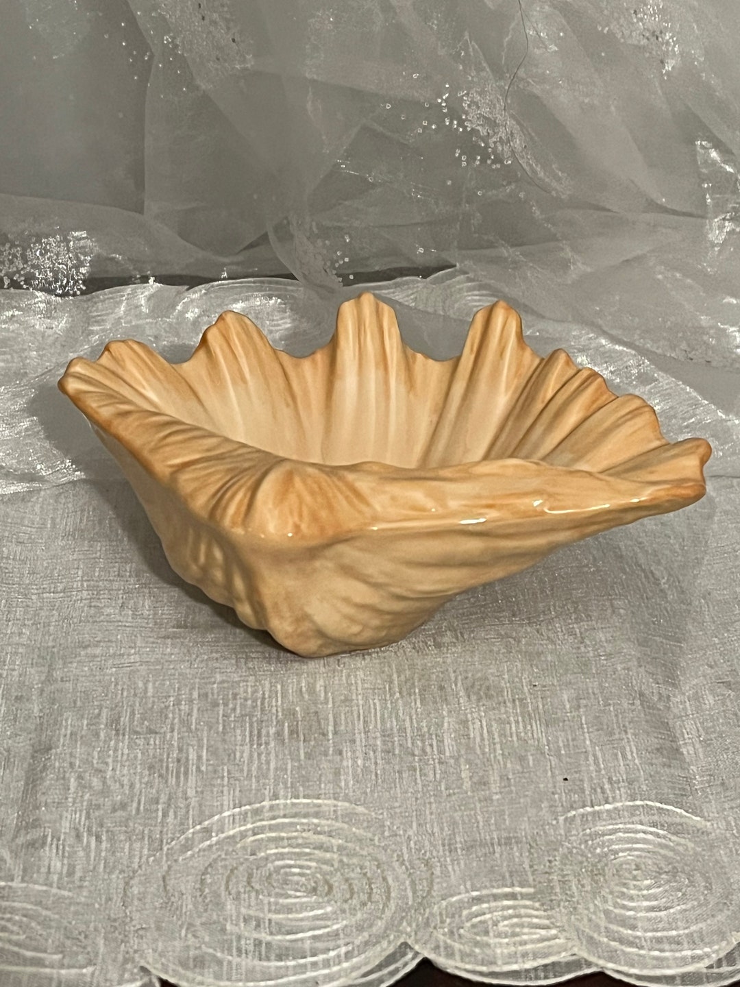 Ceramic Peach Sea Shell Soap Dish / Clam Beach Decor / Coastal Ocean - Etsy
