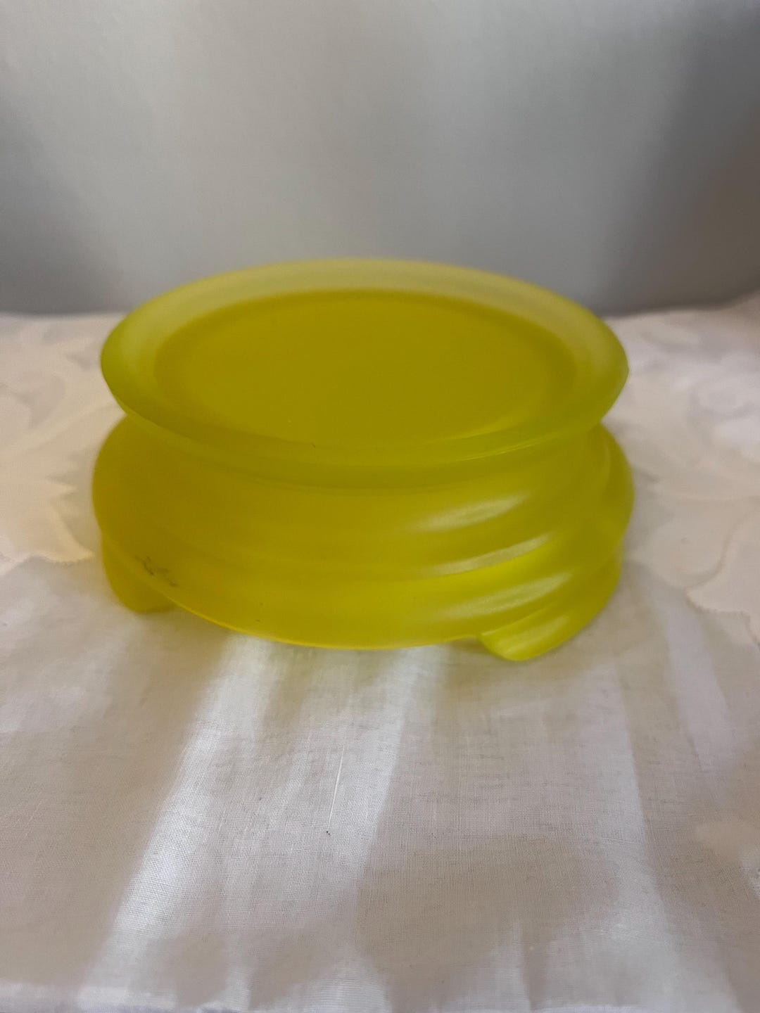Antique Tiffin Canary Satin Glass Pedestal / Uranium Glass - Etsy