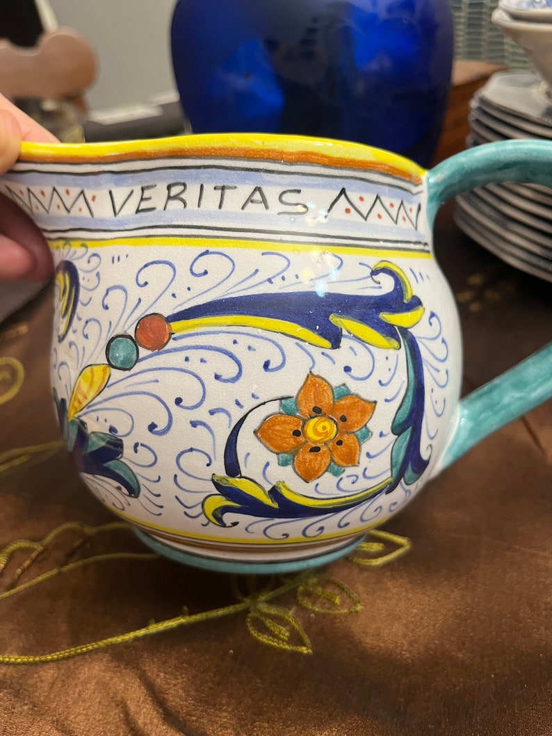 Italian Deruta Raffaellesco Small Wine Jug Pitcher - Etsy