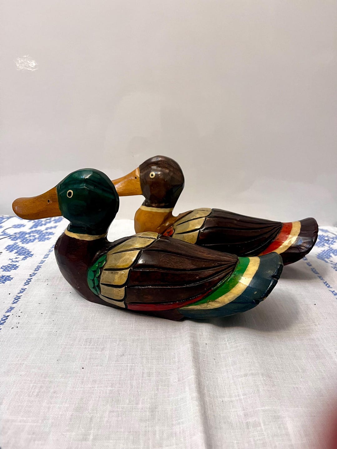 Hand Painted Wooden Mallard Decoy / Vintage 1980s Decor / 2 Available ...