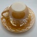 Fire King Marigold Peach Luster Ware Teacup and Saucer Orange W/ Laurel ...