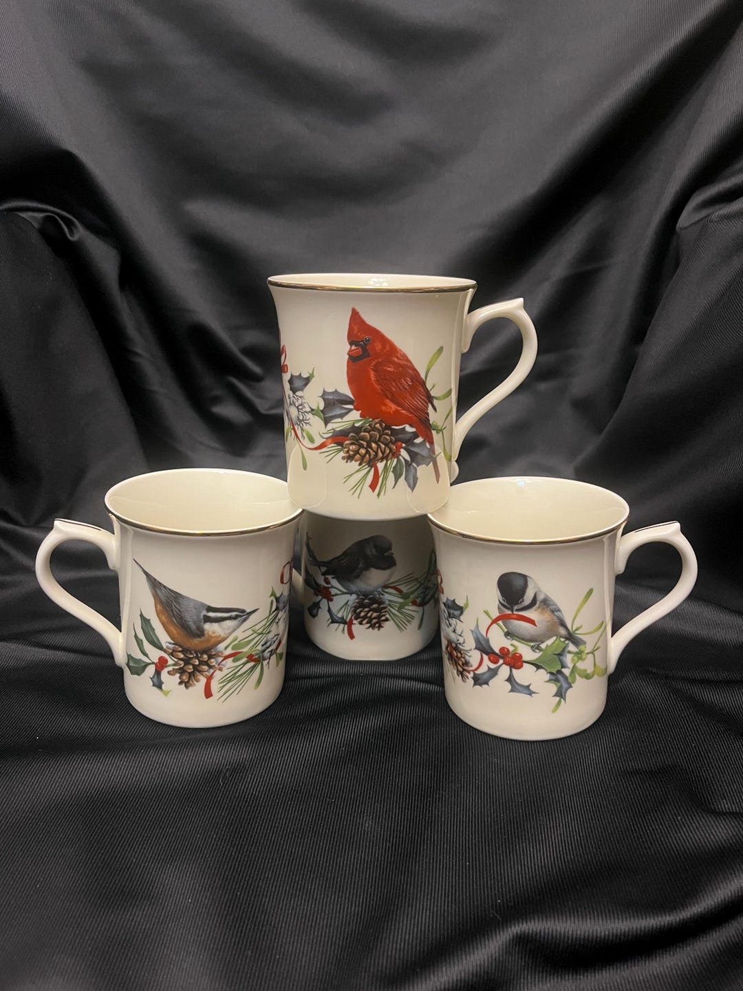 Vintage Lenox Winter Greetings Mugs by Catherine Mcclung Design for ...
