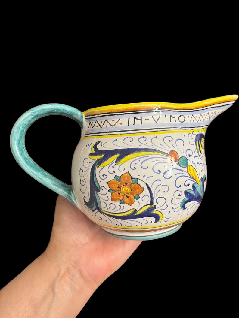 Italian Deruta Raffaellesco Small Wine Jug Pitcher - Etsy
