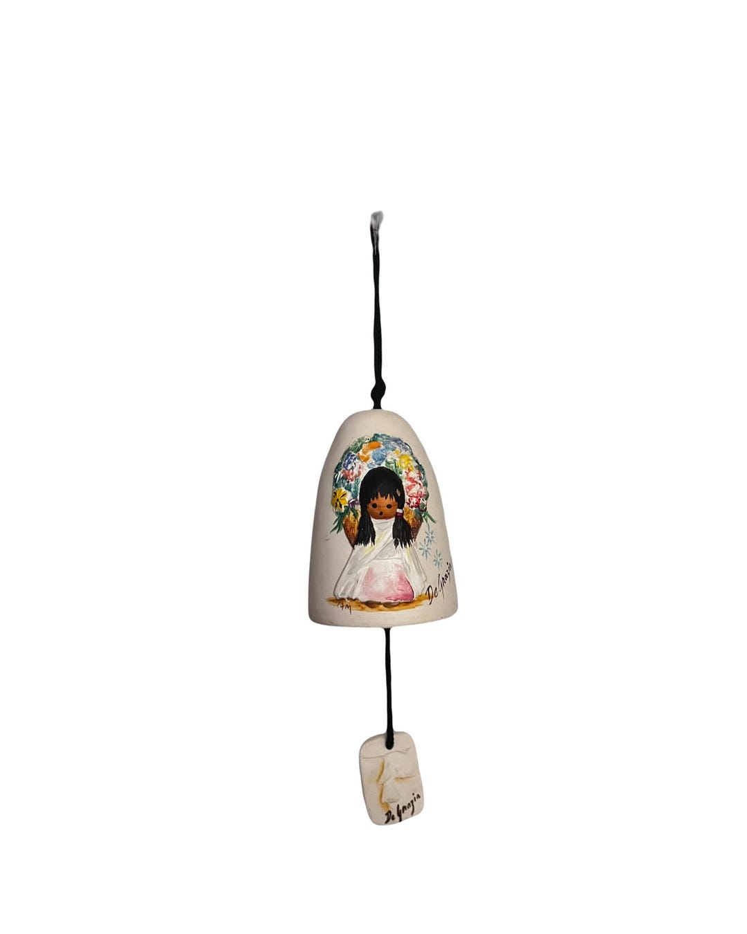 Vintage Ted Degrazie Ceramic Wind Chime Bell: Native American Girl With ...