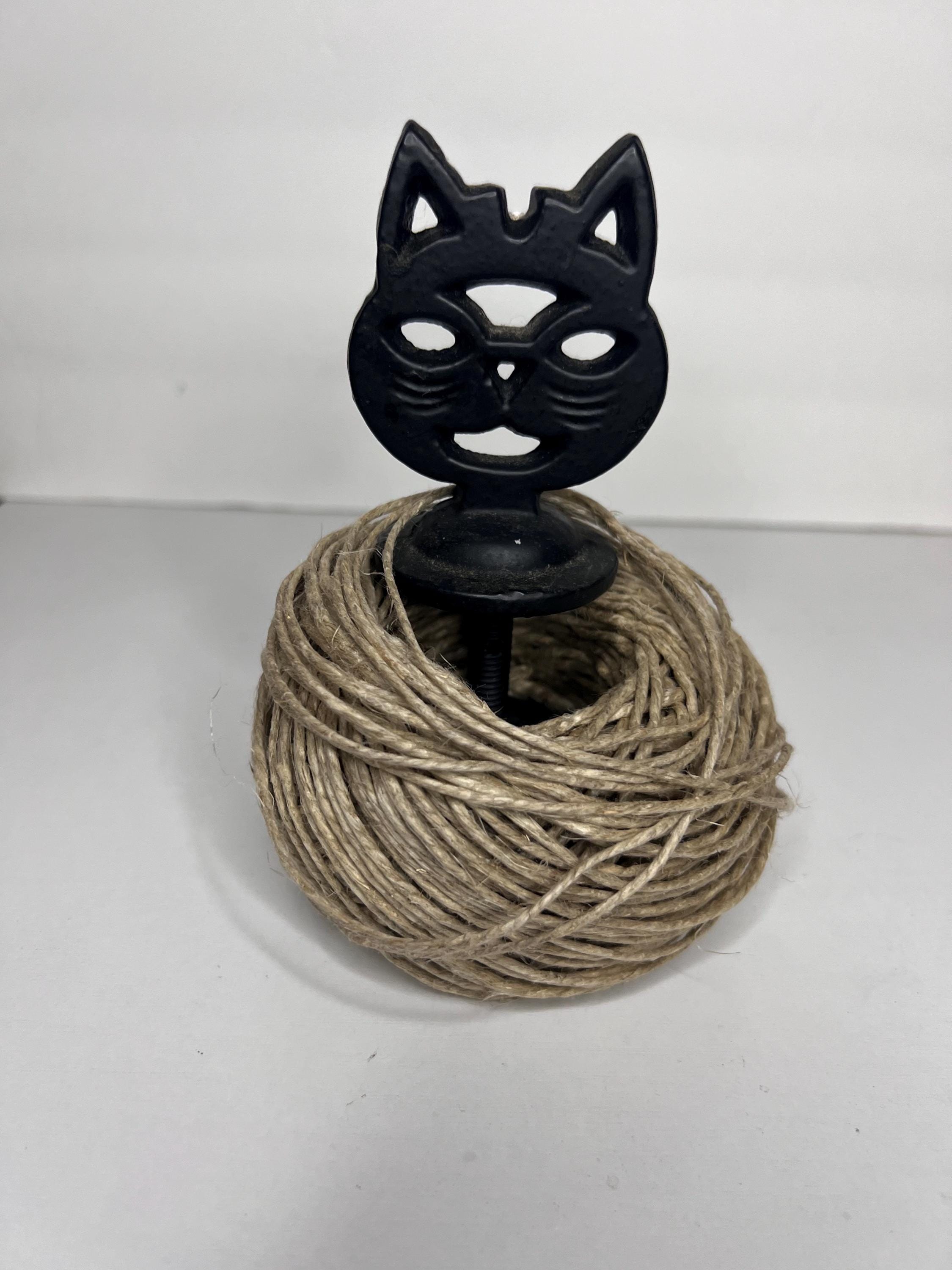 Vintage Black Cat Cast Iron Twine Holder – Gothic Farmhouse Kitchen ...