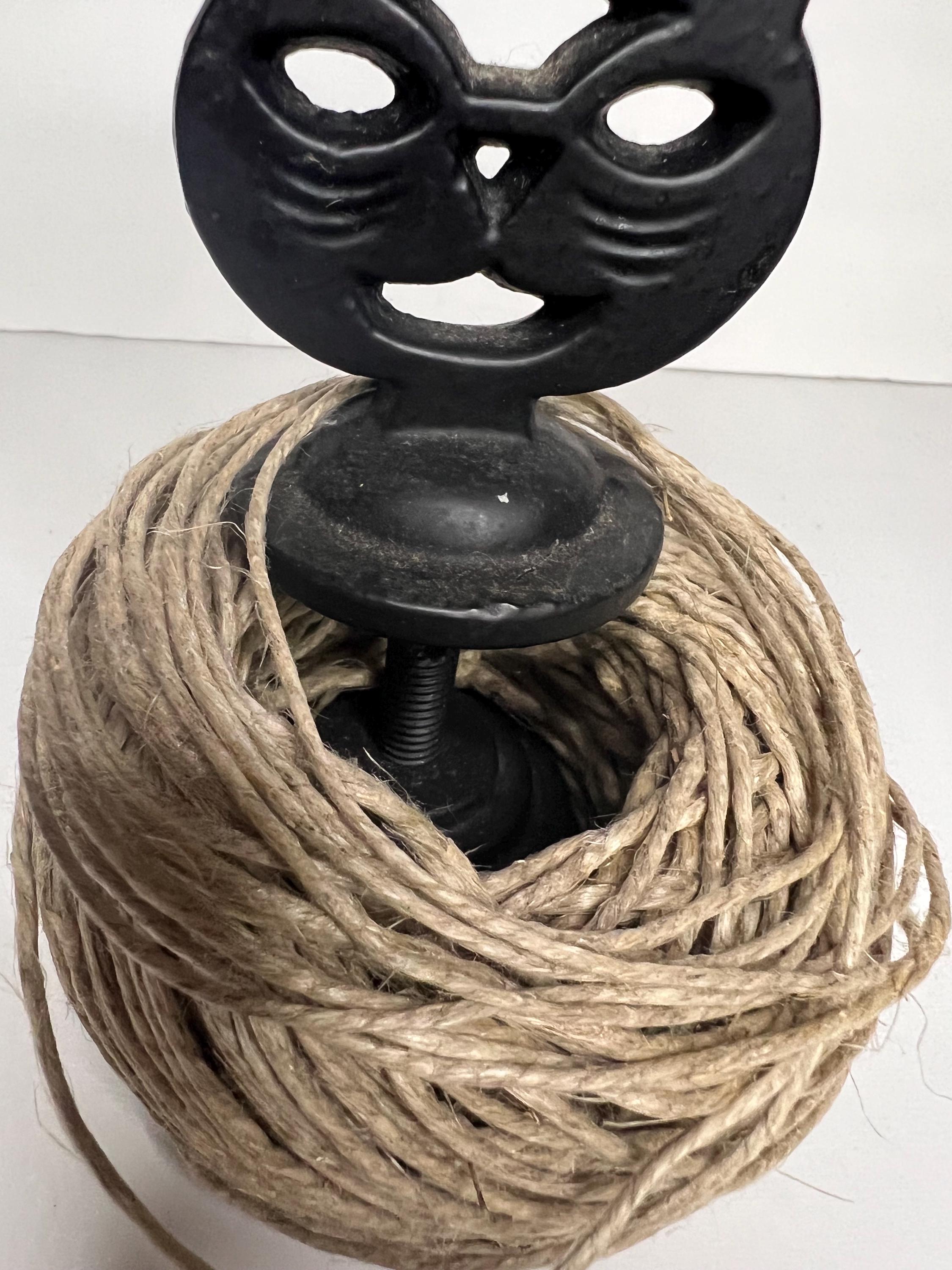 Vintage Black Cat Cast Iron Twine Holder – Gothic Farmhouse Kitchen ...