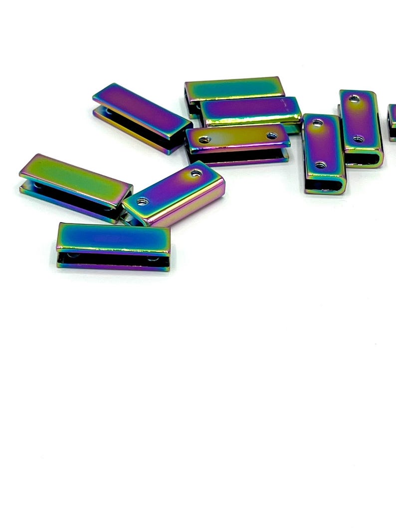 10 Pieces Strap End Sets, 1 Inch, Rainbow Hardware, Webbing Ends - Etsy