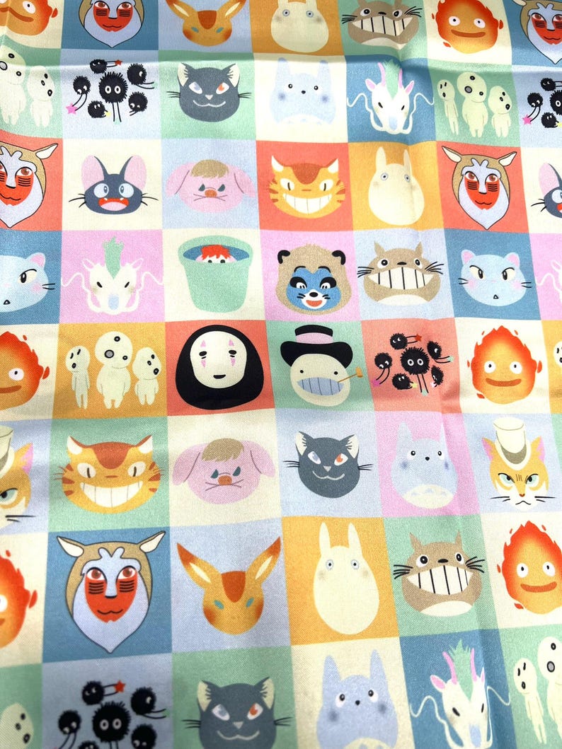 Studio Ghibli, Satin, Scarf, 1/2 Yd - Etsy
