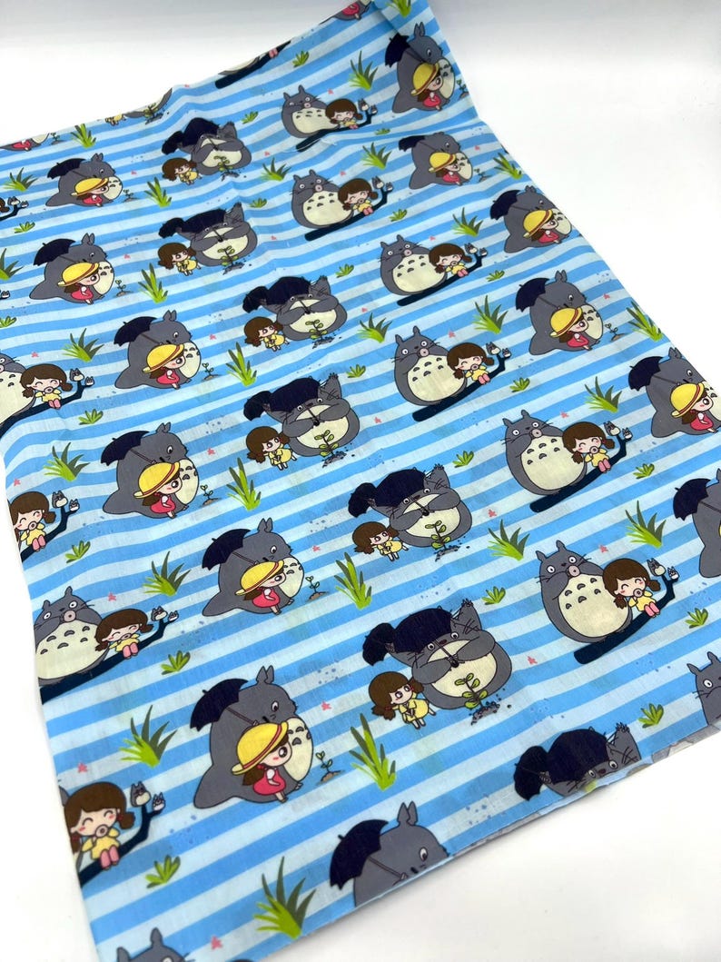 Totoro, Studio Ghibli, Striped, Fabric, 1/2 Yd - Etsy