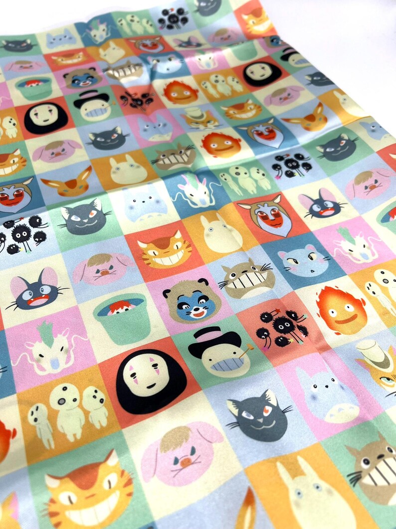 Studio Ghibli, Satin, Scarf, 1/2 Yd - Etsy