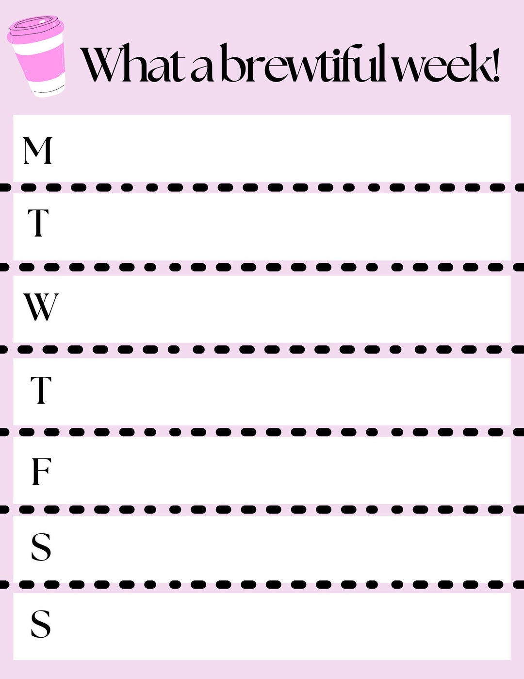 Coffee Weekly Planner - Etsy