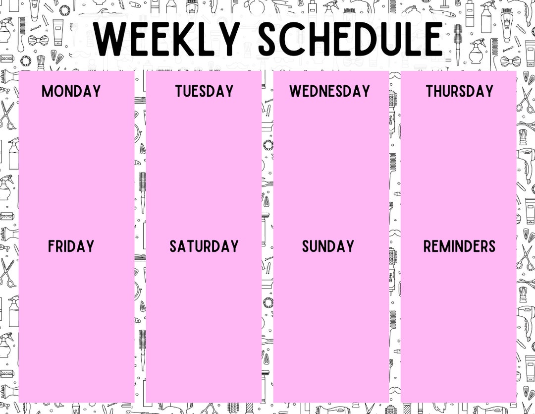 Cosmetology Weekly Schedule - Etsy