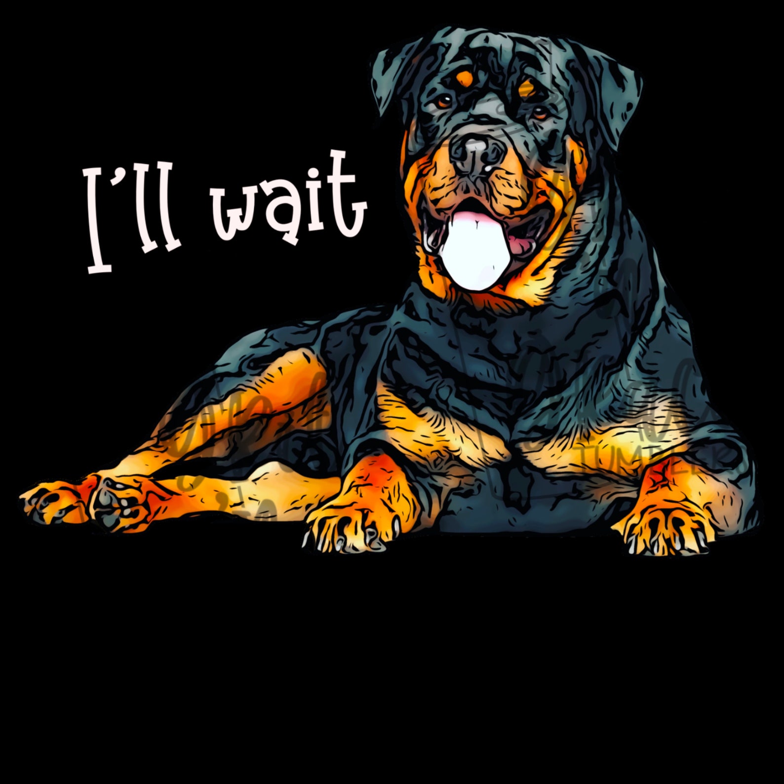 Rottweiler, I’ll Wait Comic, Sublimation Digital Design, PNG, Instant ...