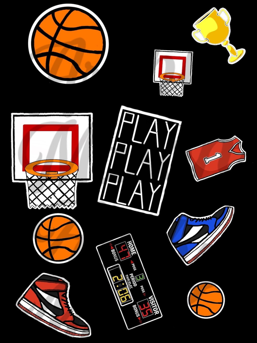 Printable Sports Balls Stickers- DIGITAL DOWNLOAD, PNG, Waterslides ...