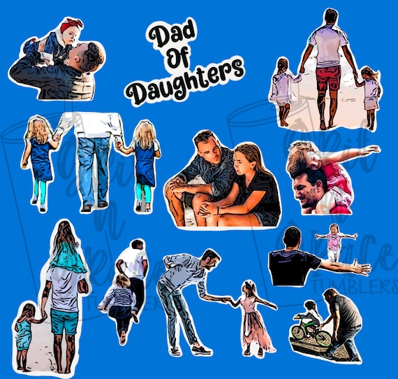 DAD and daughter Stickers DIGITAL DOWNLOAD | Etsy