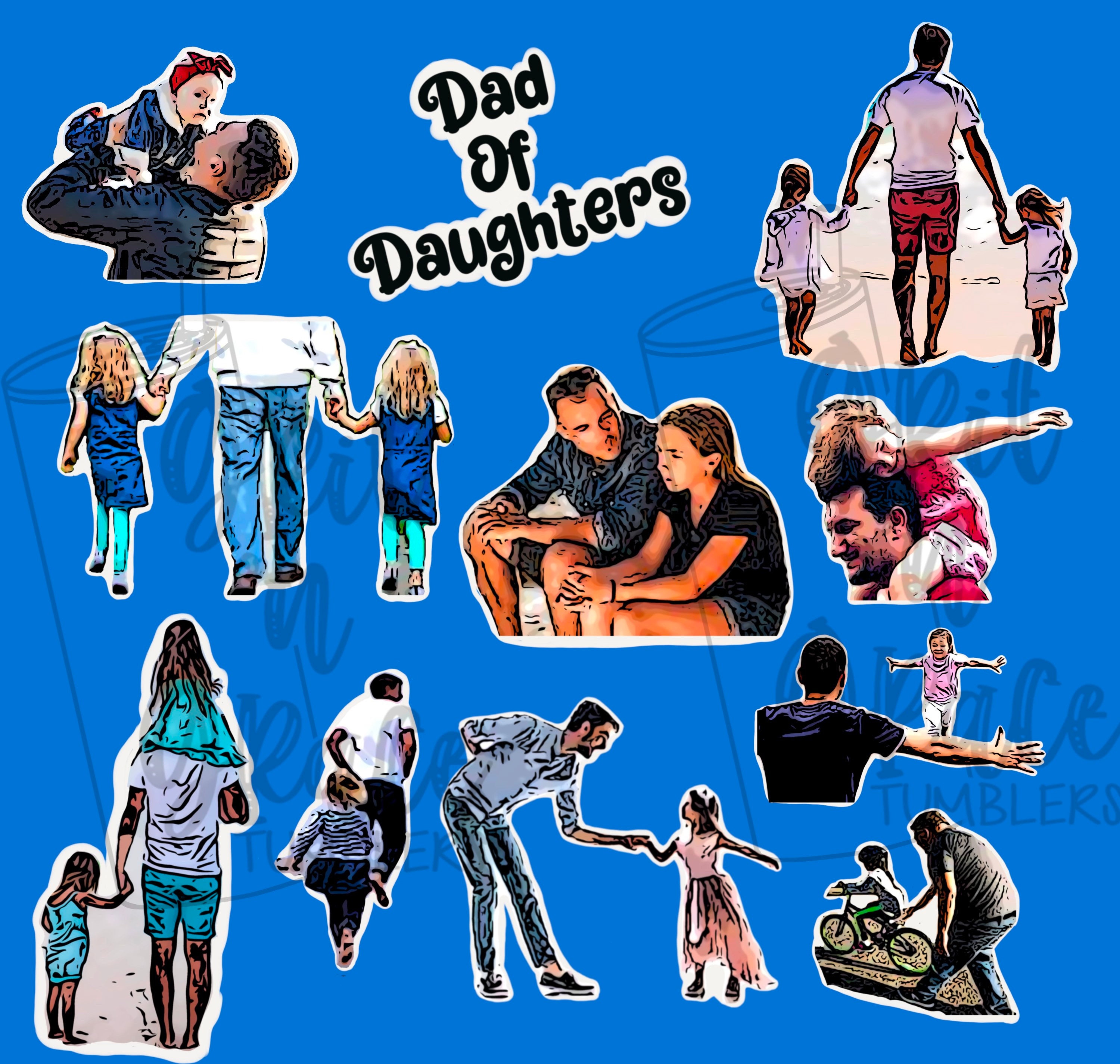 DAD and Daughter Stickers, DIGITAL DOWNLOAD - Etsy UK