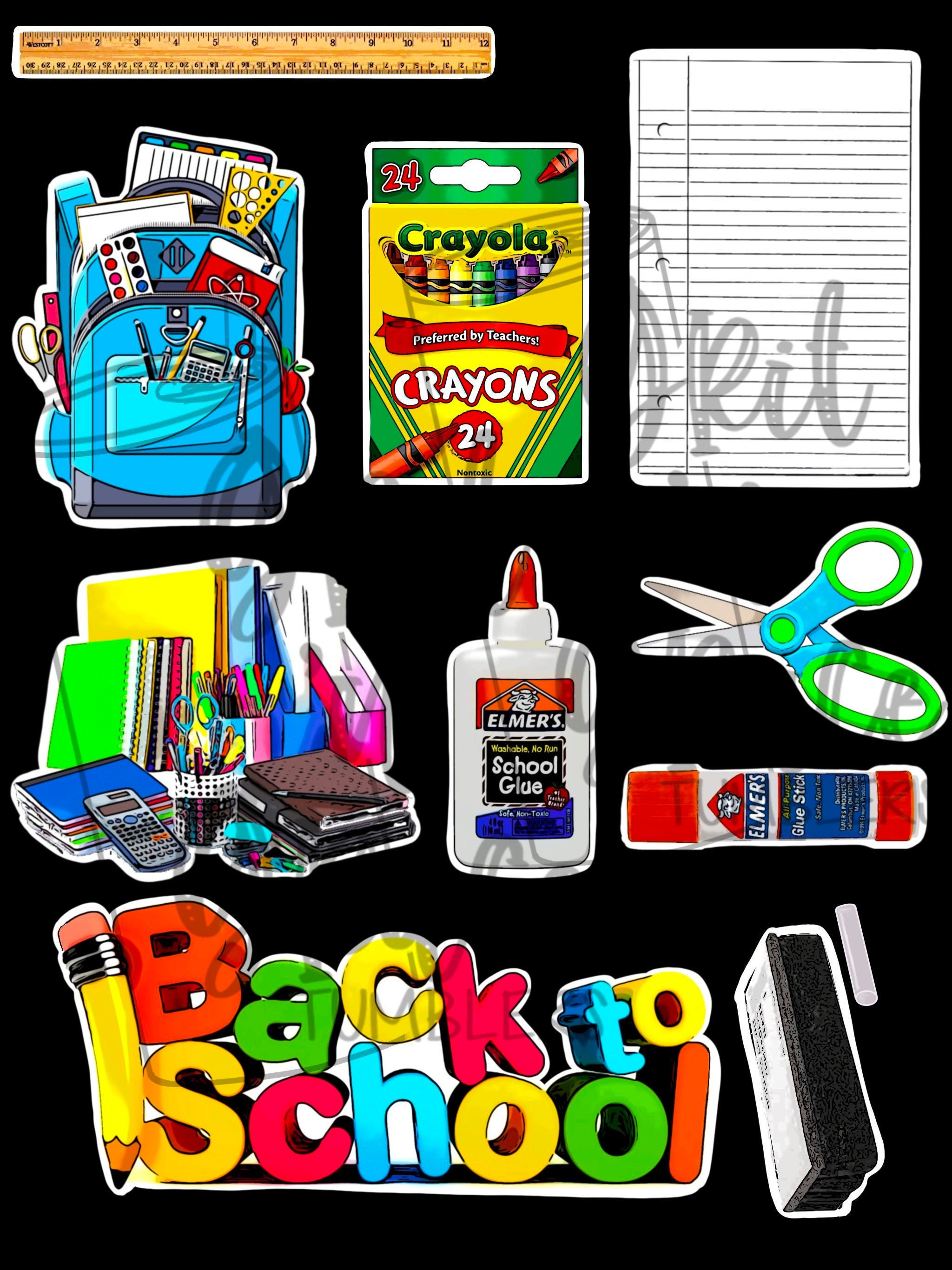 Back to School Stickers, DIGITAL DOWNLOAD, PNG - Etsy