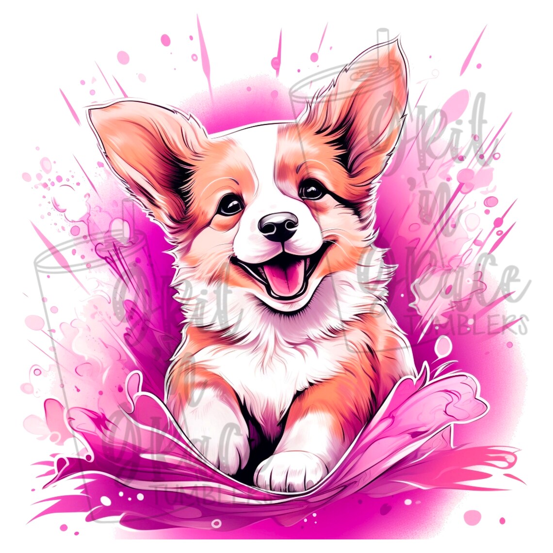 Pink Corgi Sublimation Digital Design, Watercolor Corgi PNG, Dog Mom ...