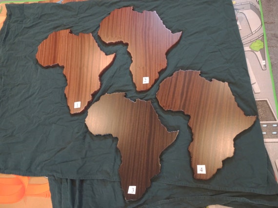 Africa plaque solid African Sapele Mahogany | Etsy