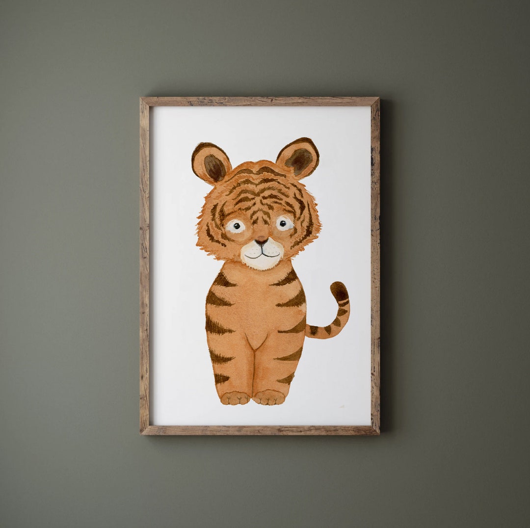 Baby Tiger Cub, Safari Baby Animal Nursery Decor, Unframed Print, Baby ...